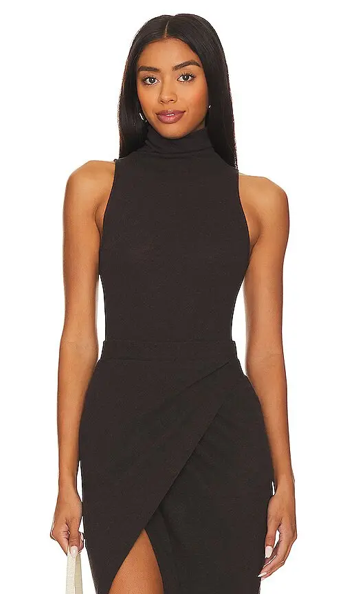 Enza Costa Cashmere Halter Turtleneck In Chocolate - Dark Brown