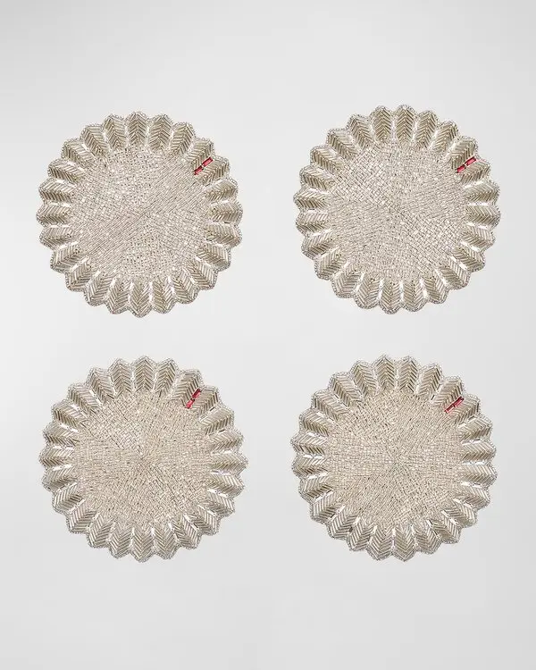 BACCARAT X KIM SEYBERT X Baccarat Etoile Silver Coasters, Set Of 4 - Silver/crystal