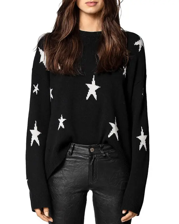 Zadig&Voltaire Markus Star Printed Cashmere Sweater - Noir