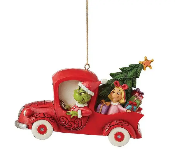 JIM SHORE Grinch Grinch In Red Truck Ornamen