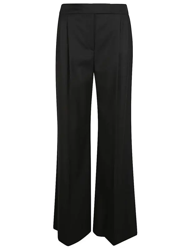 VIA MASINI 80 Wool Blend Wide Leg Trousers