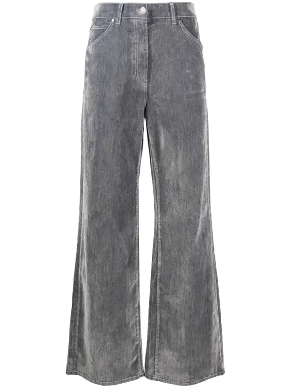 MSGM Logo-patch Wide-leg Trousers