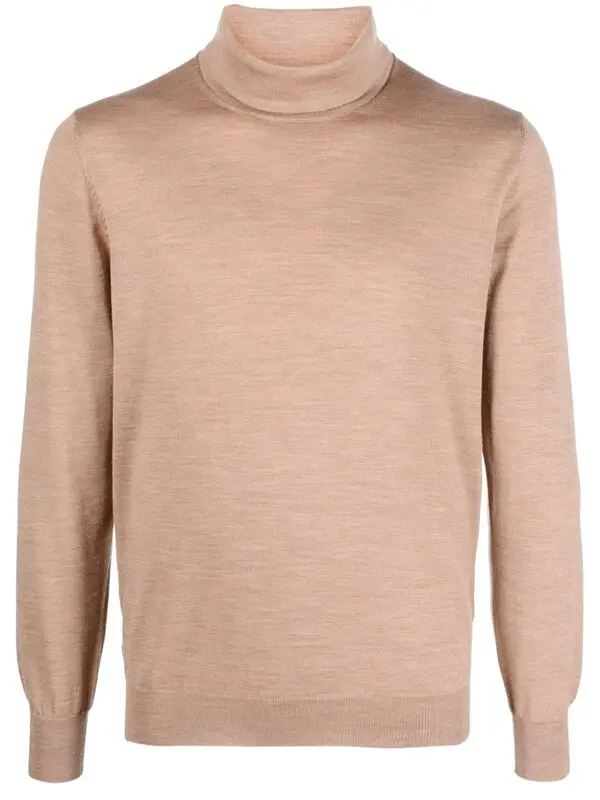 LARDINI Roll-neck Wool Jumper - Neutrals
