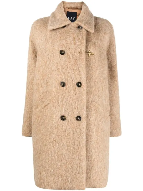 FAY Jacqueline Double-breasted Coat - Neutrals