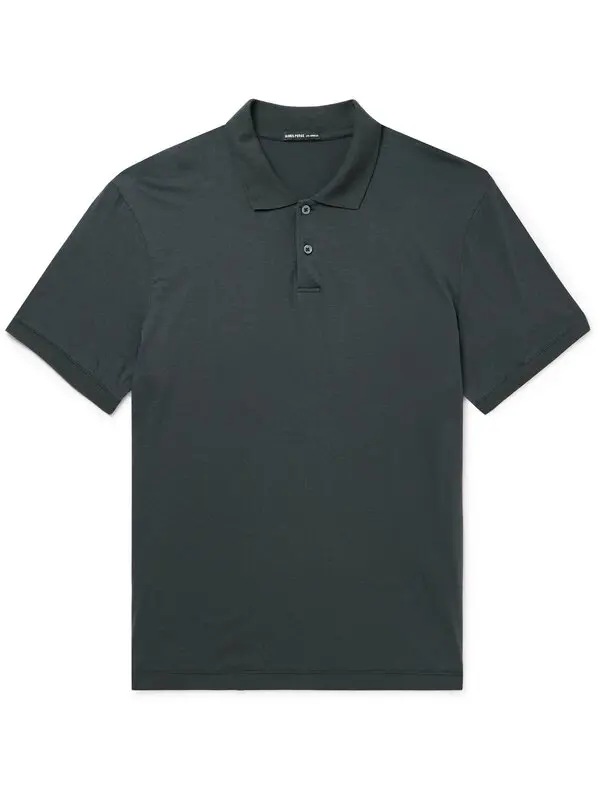 JAMES PERSE Luxe Lotus Cotton-jersey Polo Shirt - Gray