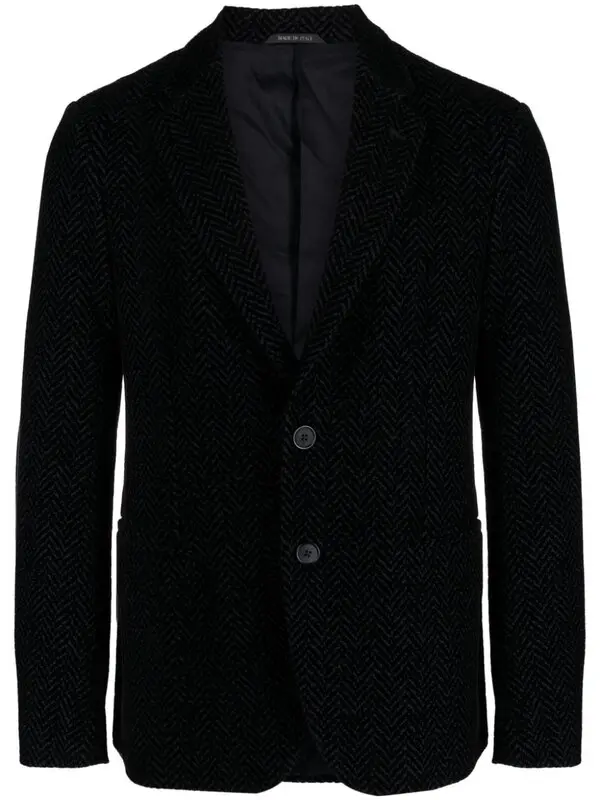 Giorgio Armani Textured-finish Notched-lapels Blazer