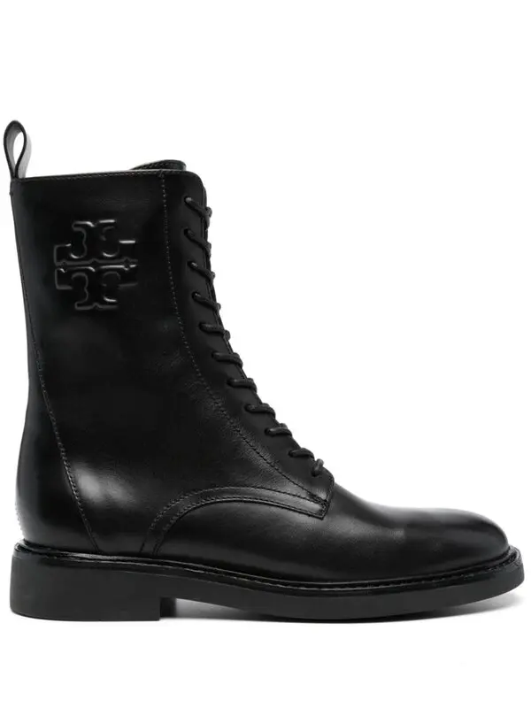 Tory Burch Double T Combat Boots - Black
