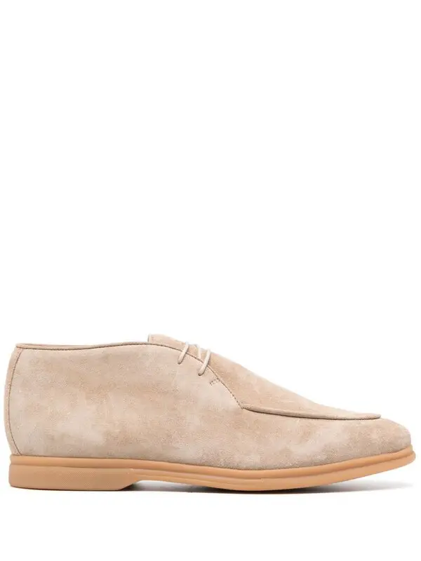 Eleventy Almond-toe Suede Derby Shoes