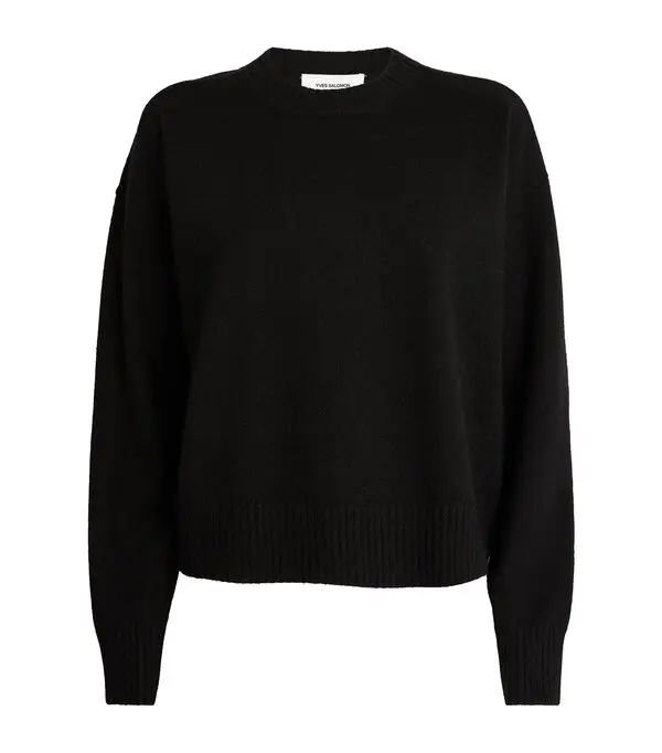 YVES SALOMON Knitted Crew-neck Sweater - Black