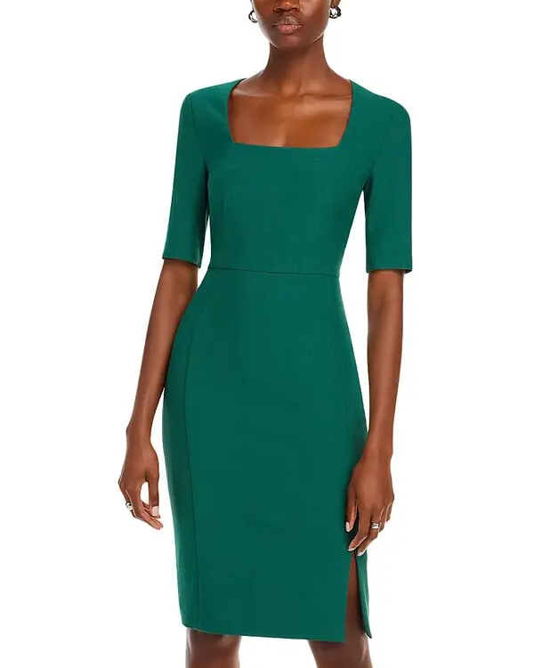 Boss Doneba Bodycon Square Neck Dress In Open Grn - 100% Off | Editorialist
