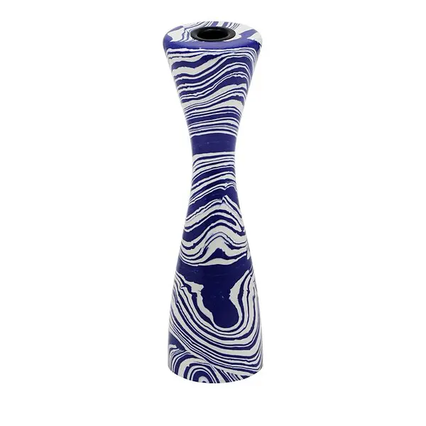 TOV FURNITURE Serene Large Candlestick - Blue And White