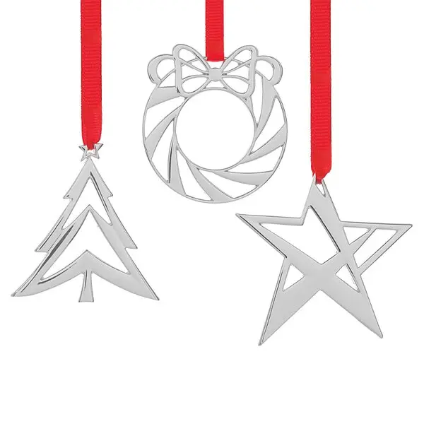 NAMBE Tree, Wreath & Star Mini Ornaments, Set Of 3