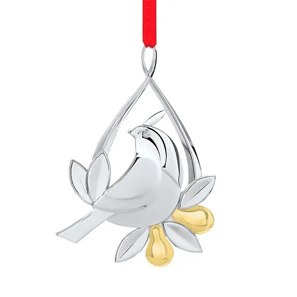 NAMBE Twelve Days Of Christmas Ornament Partridge In A Pear Tree - Silver