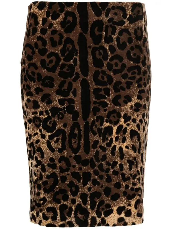 Dolce & Gabbana Pencil Leopard-print Skirt