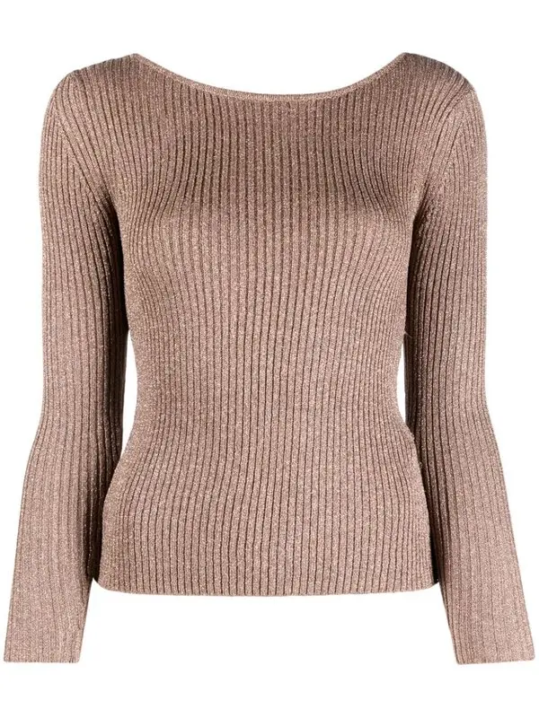 Liu Jo Cut-out Metallic Knit Top