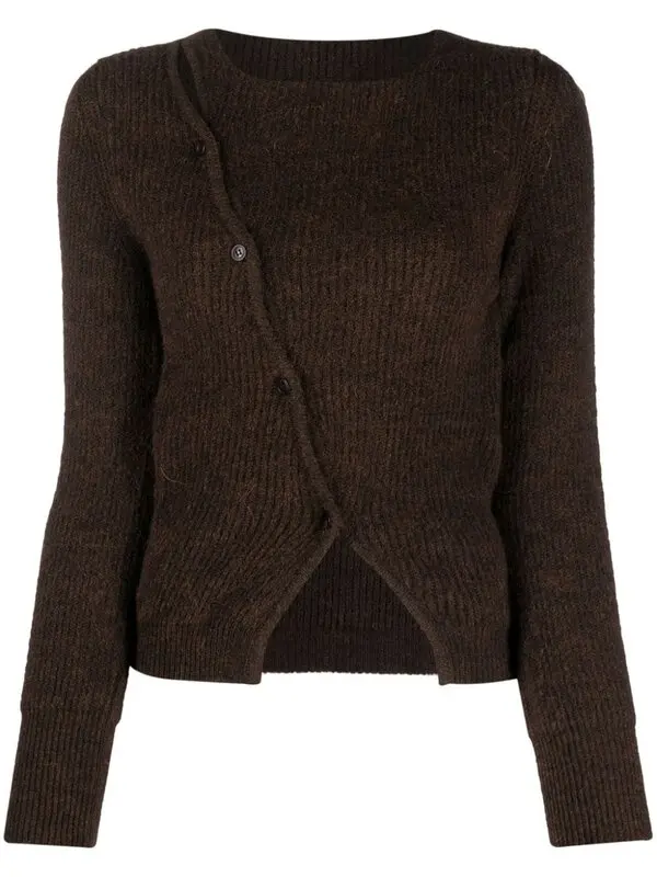 Jacquemus La Maille Pau Asymmetric Cardigan - Brown