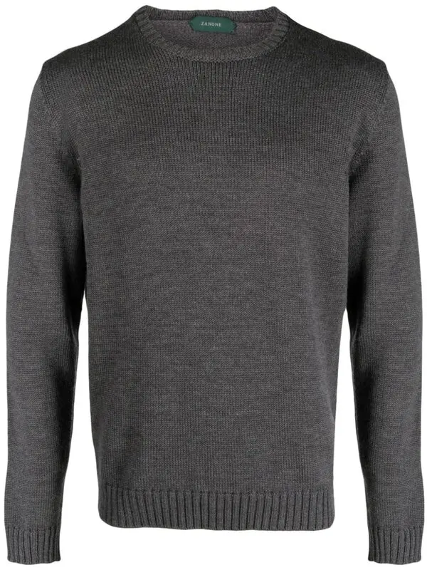 ZANONE Ribbed Virgin Wool Jumper - Grey