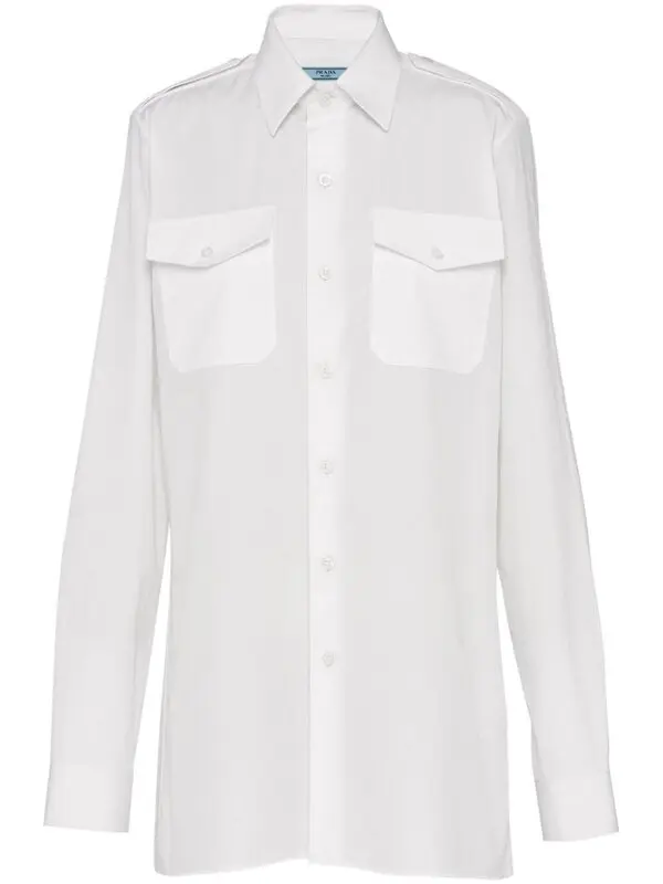 Prada Triangle Logo Poplin Shirt