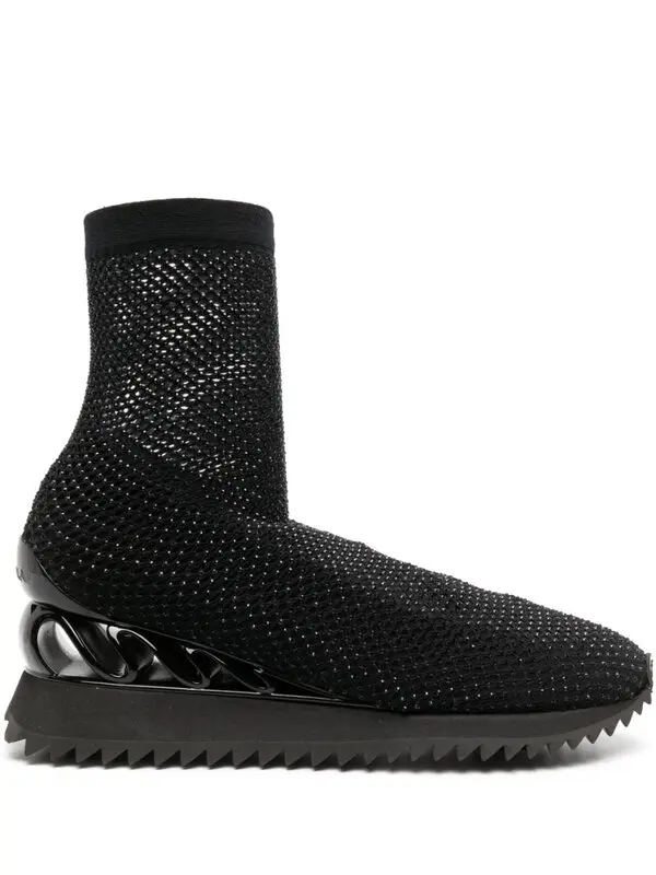 LE SILLA Gilda Crystal-embellished High-top Sneakers - Black