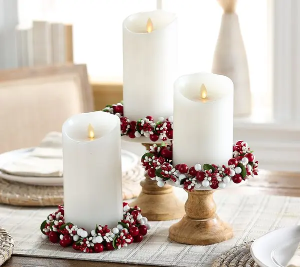 VALERIE PARR HILL As Is Set Of 3 Pip Berry Candle Rings Valerie