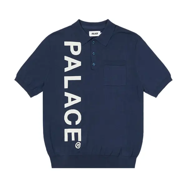 PALACE Intarsia Font Polo 'navy