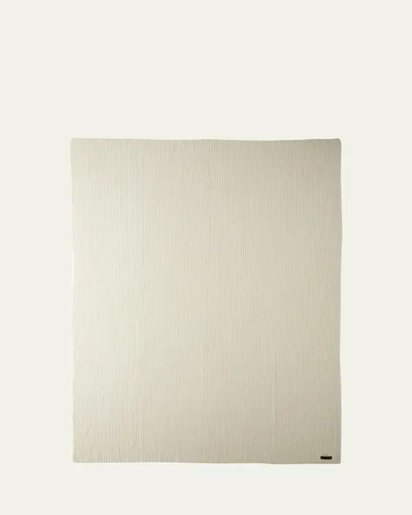 Sofia Cashmere Cashmere Shaker Rib Throw Blanket - Ivory