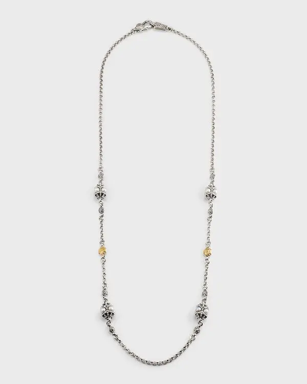 Konstantino Silver And Gold Pearl Necklace - Two Tone