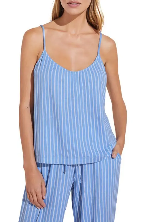 Eberjey Gisele Printed Camisole Pants Pajamas - Nordic Stripes Blue/ivory