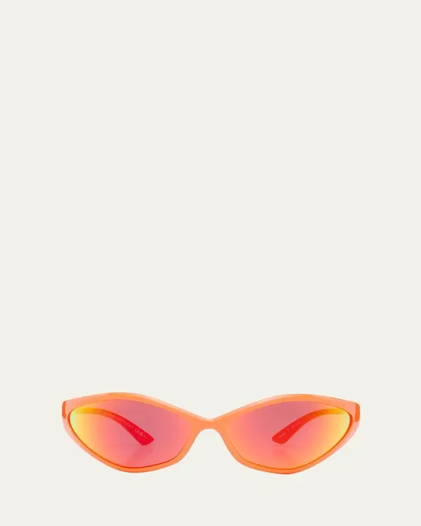 Balenciaga 90s Oval Wrap Sunglasses - Orange