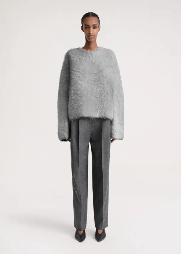 TOTÊME Boxy Alpaca Knit - Grey Melange