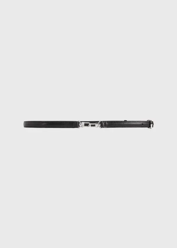 TOTÊME Double Clasp Leather Belt - Black