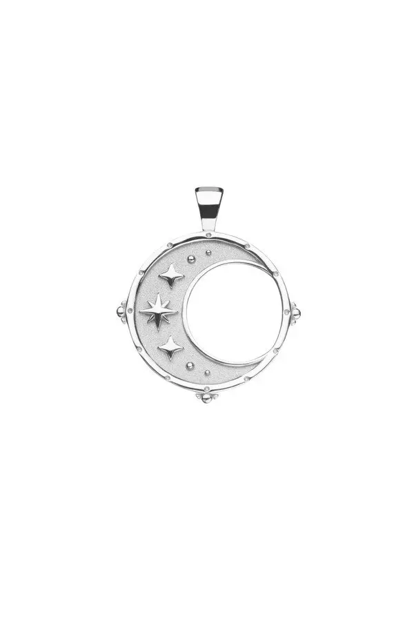 JANE WIN Forever Moon And Back Pendant Coin - Silver