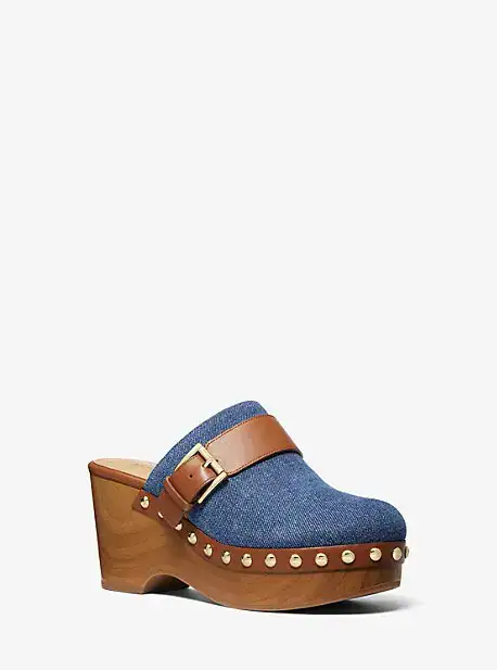 Michael Kors Rye Denim Platform Clog In Blue - 55% Off | Editorialist