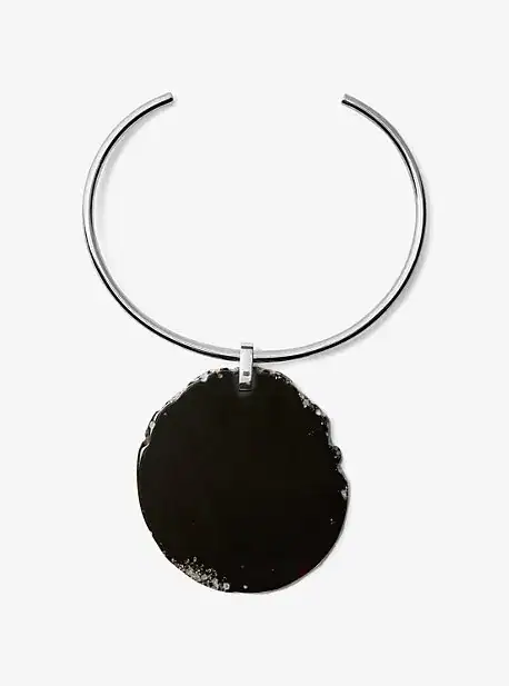Michael Kors Precious Metal-Plated Brass And Agate Collar Necklace - Main Image
