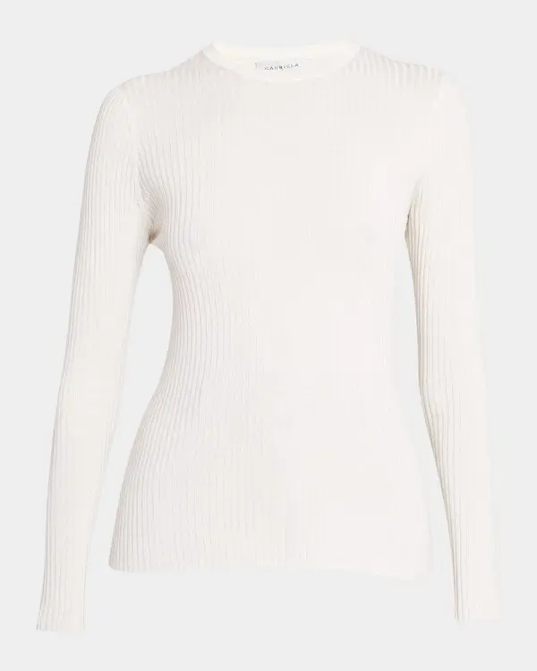 Gabriela Hearst Browning Cashmere-silk Rib Knit Sweater - Ivory