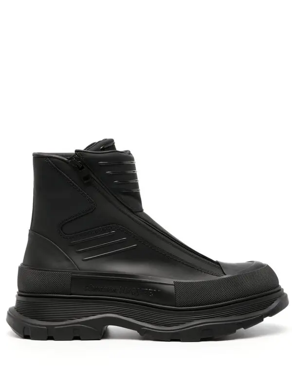 Alexander McQueen 45mm Tread Slick Leather Boots