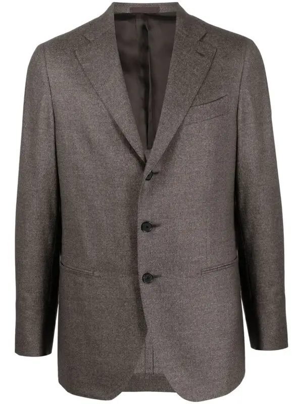 Caruso Single-breasted Wool Blazer - Grey