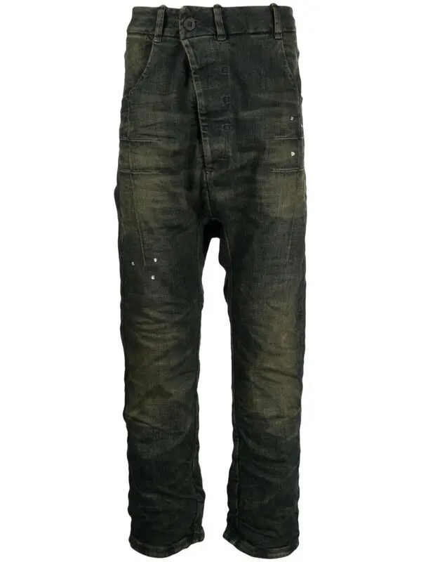 Boris Bidjan Saberi Asymmetric Drop-crotch Jeans