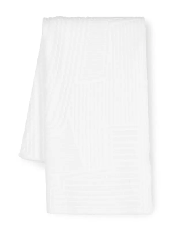 Y3 Engineered Debossed-logo Scarf - White