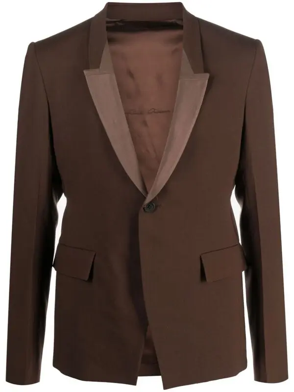 Rick Owens Single-breasted Virgin Wool Blazer - Brown