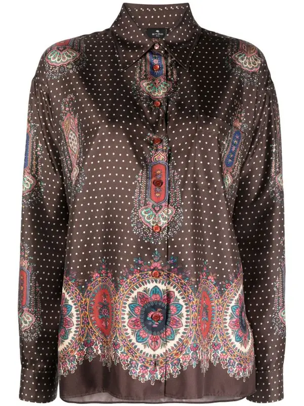Etro Mix-print Silk Shirt