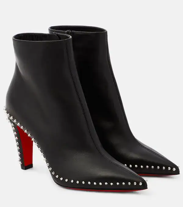 Christian Louboutin Vidura 85mm Leather Booties Black Editorialist
