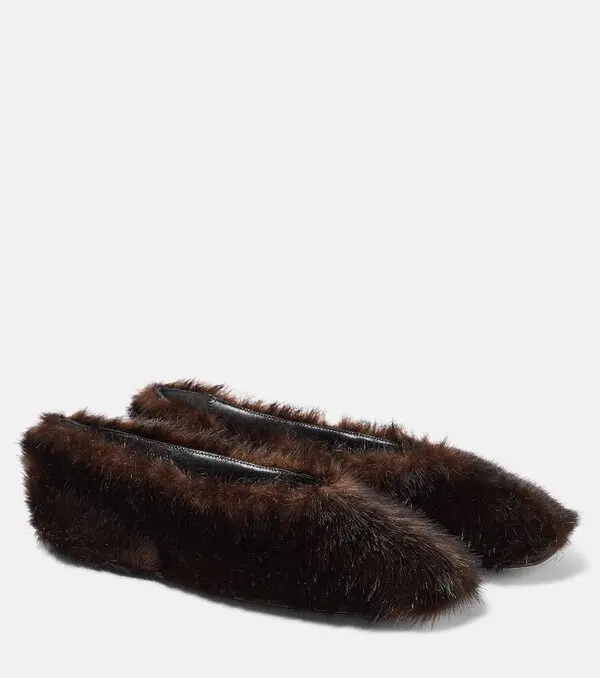 Magda Butrym Faux-fur Ballet Flats