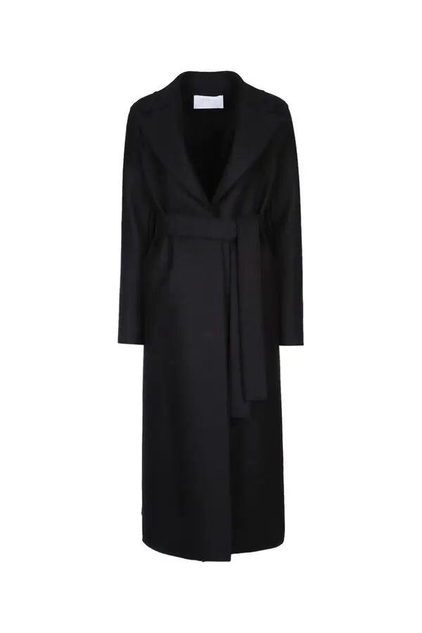 Harris Wharf London Long Maxi Coat Pressed Wool - Black