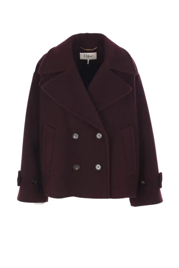 Chloé Oversized Short Coat - Deep Purple