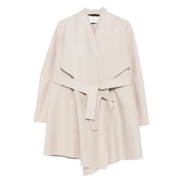Harris Wharf London Belted Virgin Wool Coat - Beige