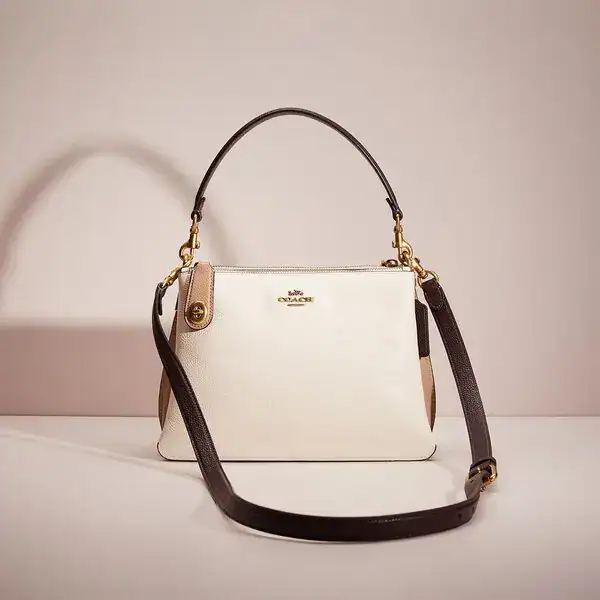 Coach® Restored Double Zip Shoulder Bag In Colorblock - Brass