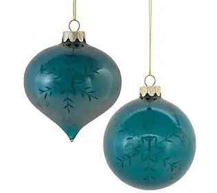 MELROSE Snowflake Etched Glass Ornament
