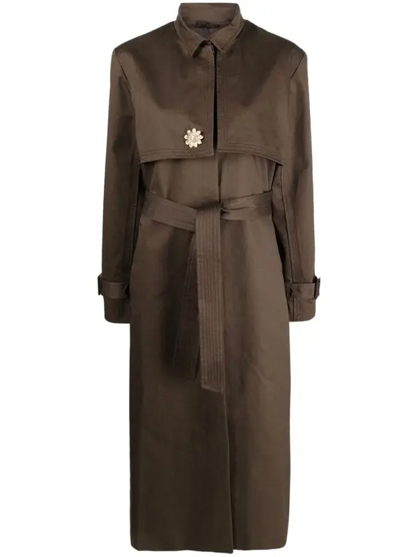 DESTREE Rudolf Belted Trench Coat - Brown