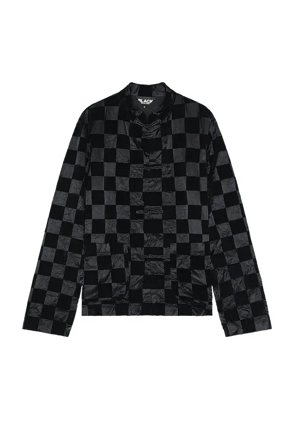 COMME DES GARCONS BLACK Checkered Flock Jacket